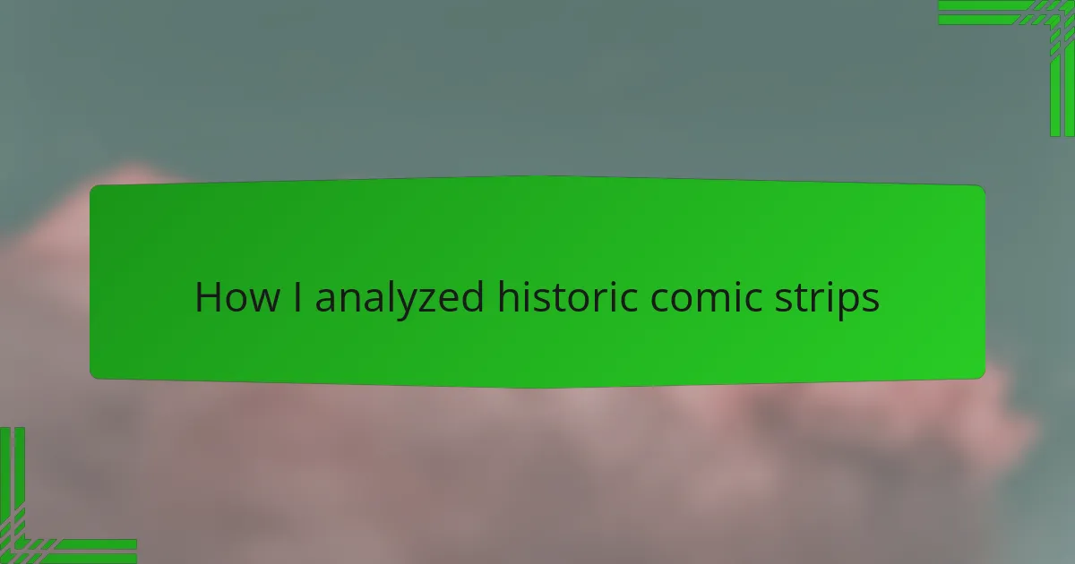 How I analyzed historic comic strips - evilsquirrelcomics.com